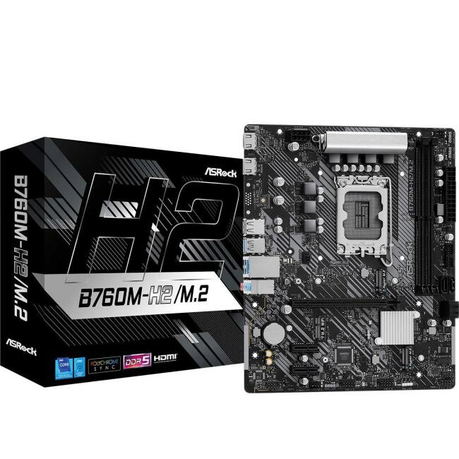 ASRock B760M-H2/M.2 (RTL) LGA1700 B760 PCI-E 2xHDMI 2.5GbLAN SATA MicroATX 2DDR5