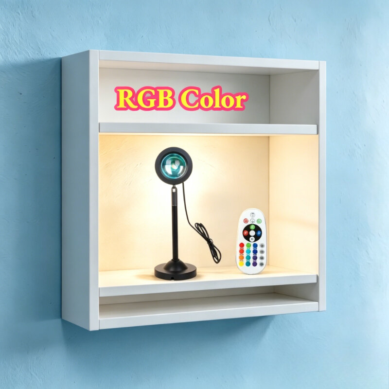 Световой проектор RGB LED, 16 цветов, с пультом дистанционного управления, вращение 180°, многоцветная атмосферная подсветка для домашнего кинотеатра, вечеринок и кемпинга, установка на потолок, стену или стол