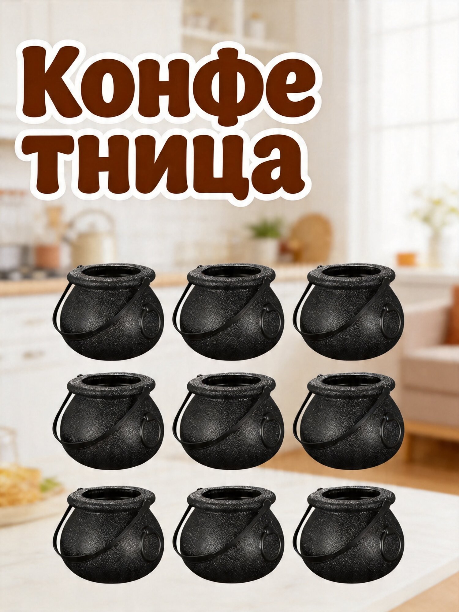 10 Штук Канцелярские Корзины Для Конфет В Ведьмином Котле Для Хэллоуина Держатель Конфет 7.00X7.00X5.00Cm