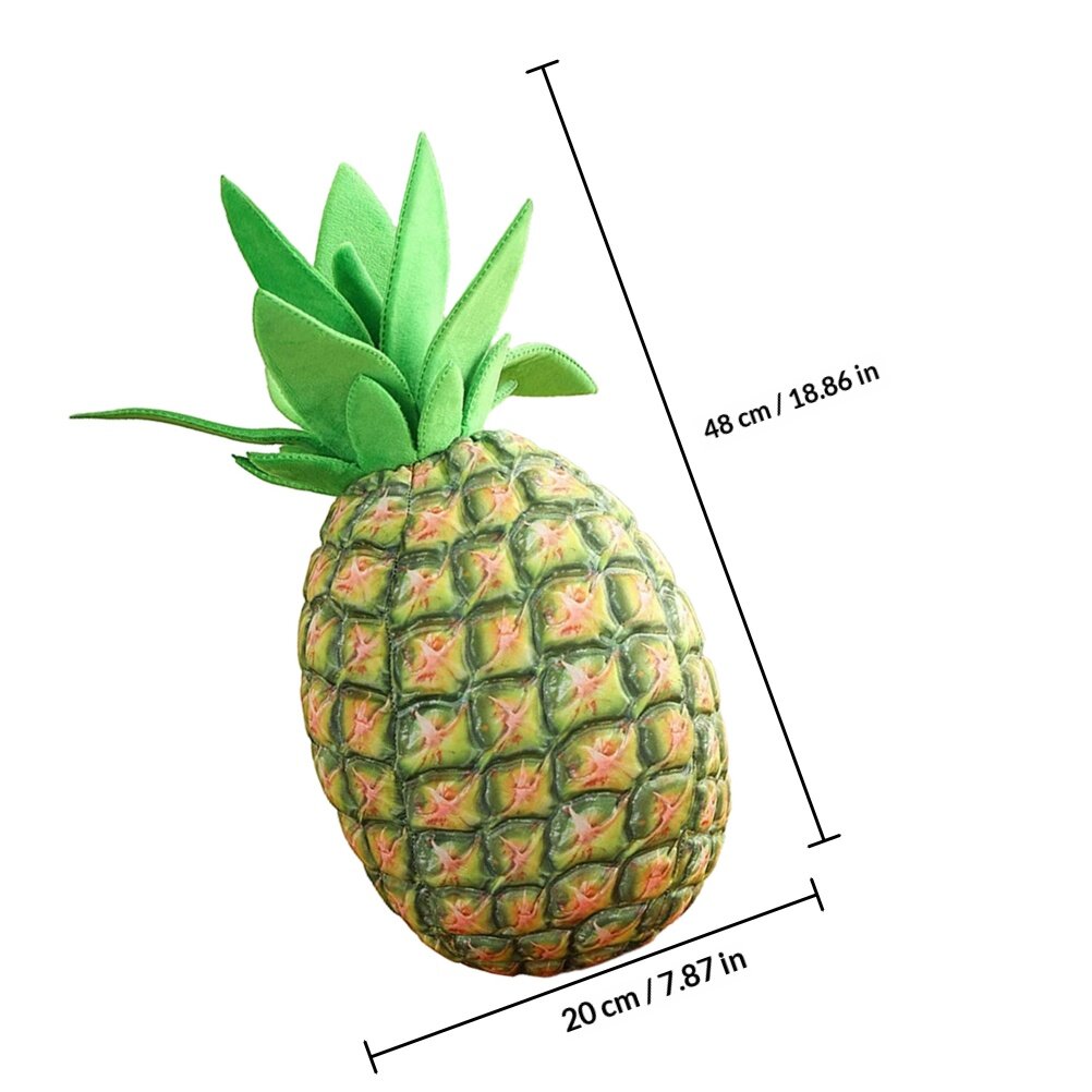 Подушка В Forme Ананаса Мягкая Имитация Ананаса Плюшевая Подушка Зеленый 48Cm