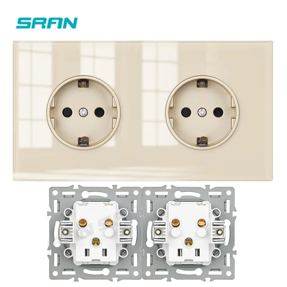 Электрические розетки SRAN 153 Gold SF8 EU 250 В