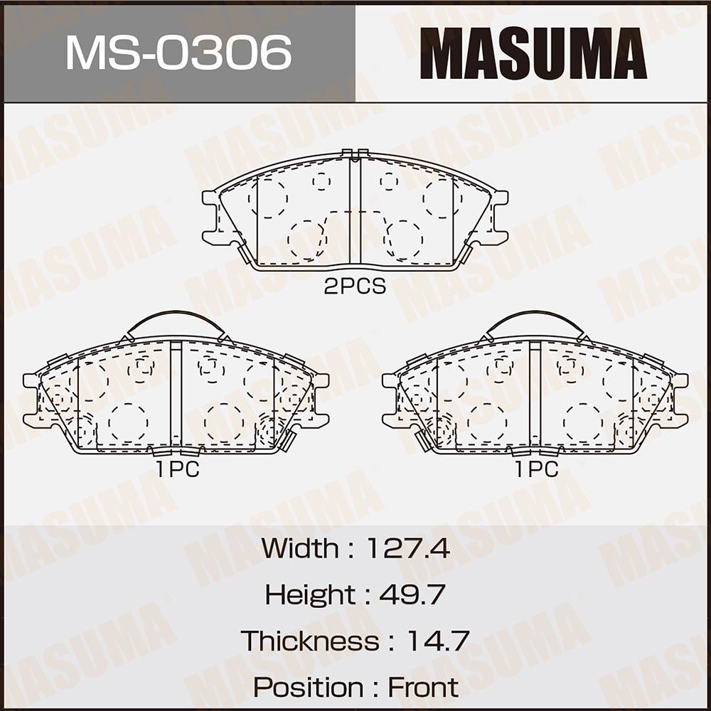 Колодки тормозные дисковые передние MASUMA MS-0306 HYUNDAI Accent II (LC)