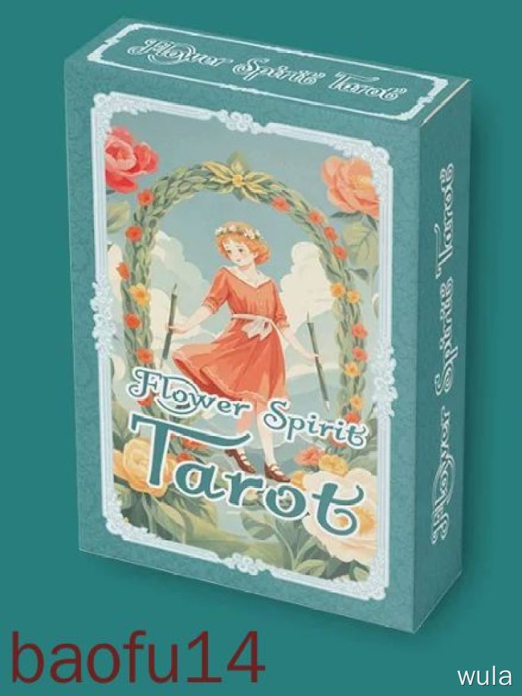 Карты Таро Flower Spirit 78 штук + руководство, импортный чёрный картон, премиум-качество, стандартный размер, для гадания и медитации, колода таро