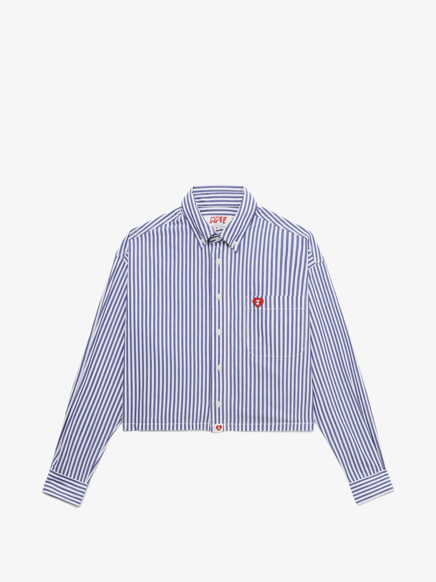 Рубашка APEE Heart-patch striped shirt