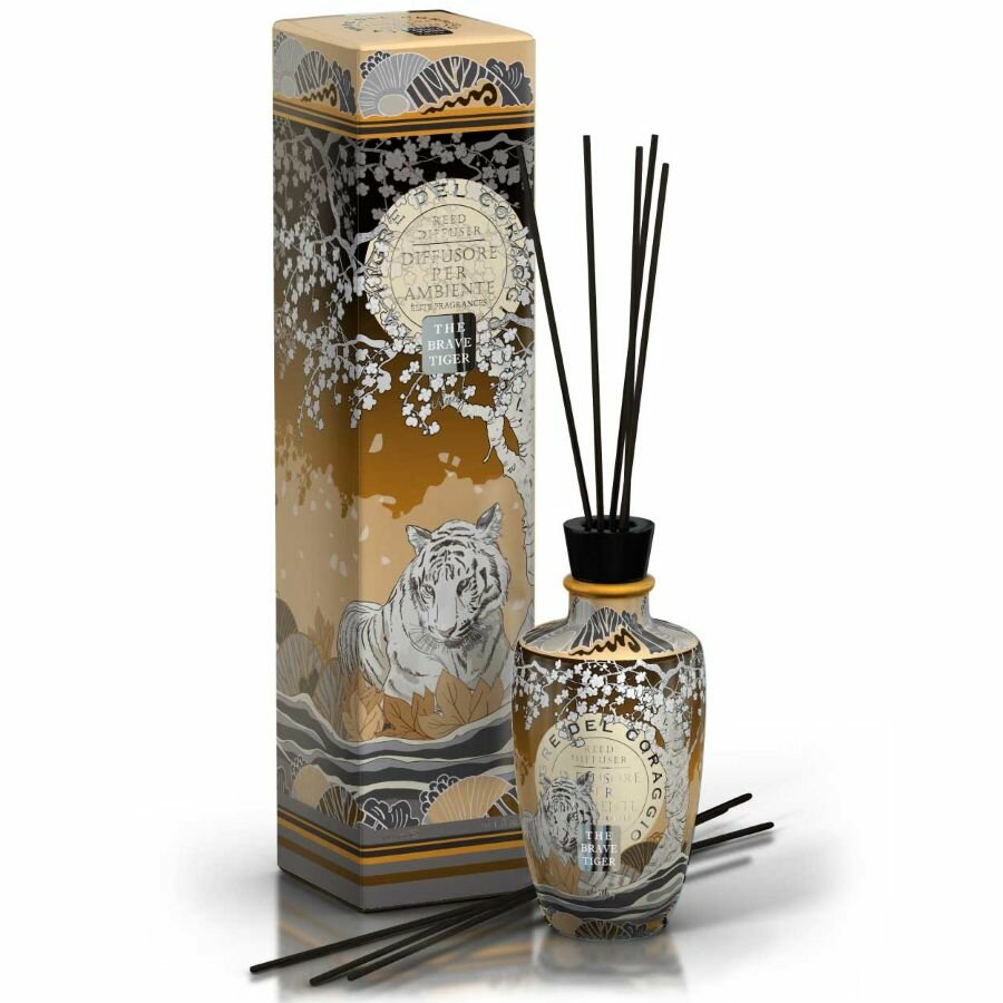 Ароматический диффузор с палочками The Tiger of Courage Rudy Profumi Тигр мужества 300 мл.