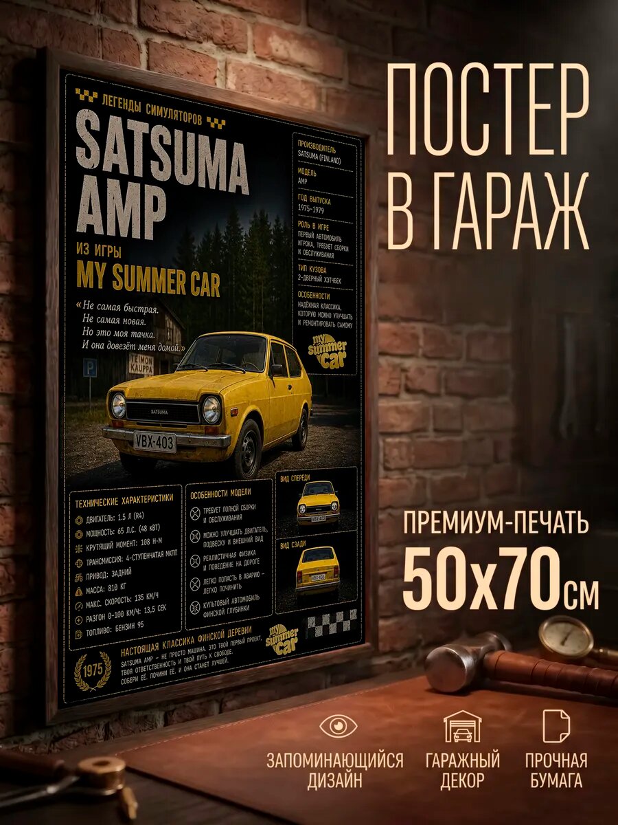Постер на стену большой 50*70 без рамки Сатсума АМР
