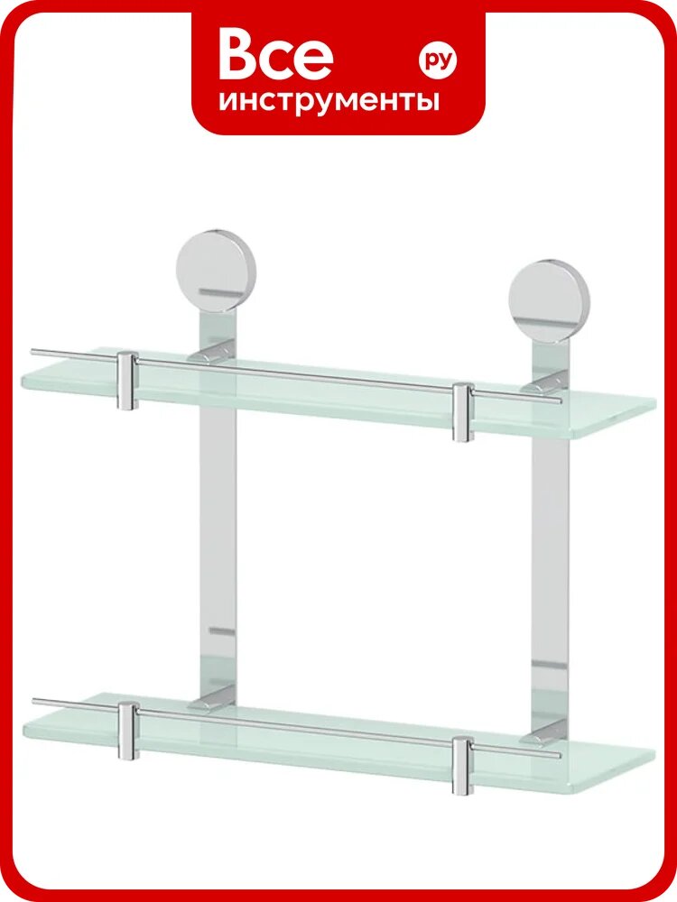 Двухъярусная полка Artwelle 40 cm матовое стекло; хром HAR 037