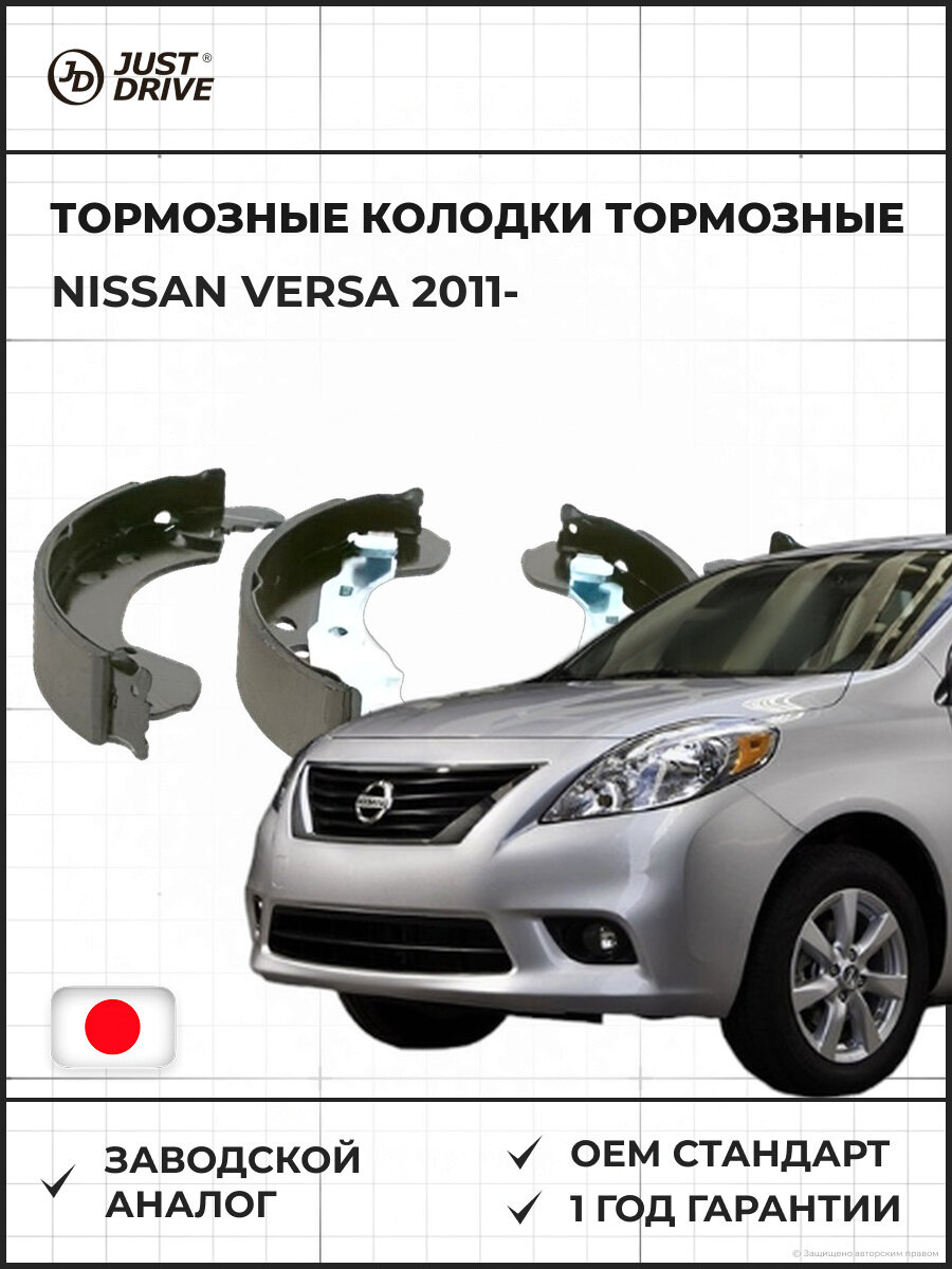 Тормозные колодки задние JUST DRIVE JBS0114 Versa swdan N17X Ниссан Верса 2011 и далее