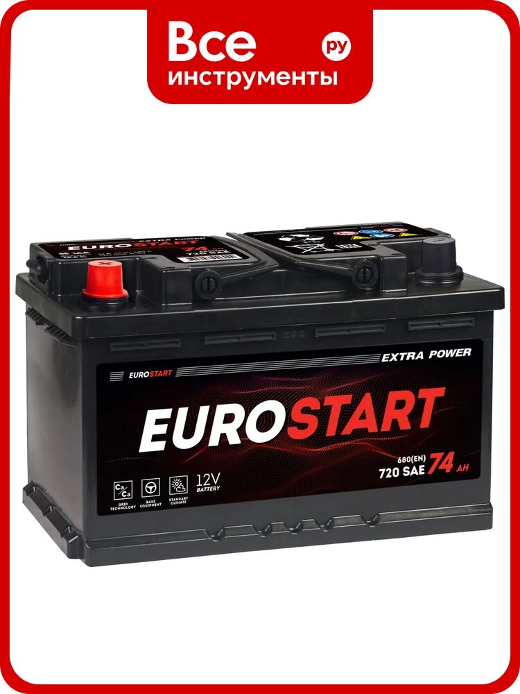 Аккумуляторная батарея EUROSTART Extra Power 74Ah L+ (низкий) EU741