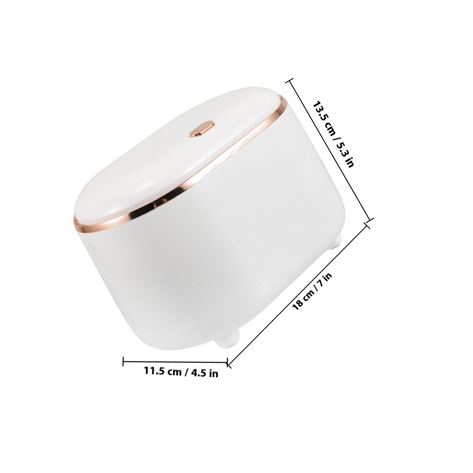 Мини Контейнер Для Отходов Белый С Крышкой 18.00X13.50X11.50Cm