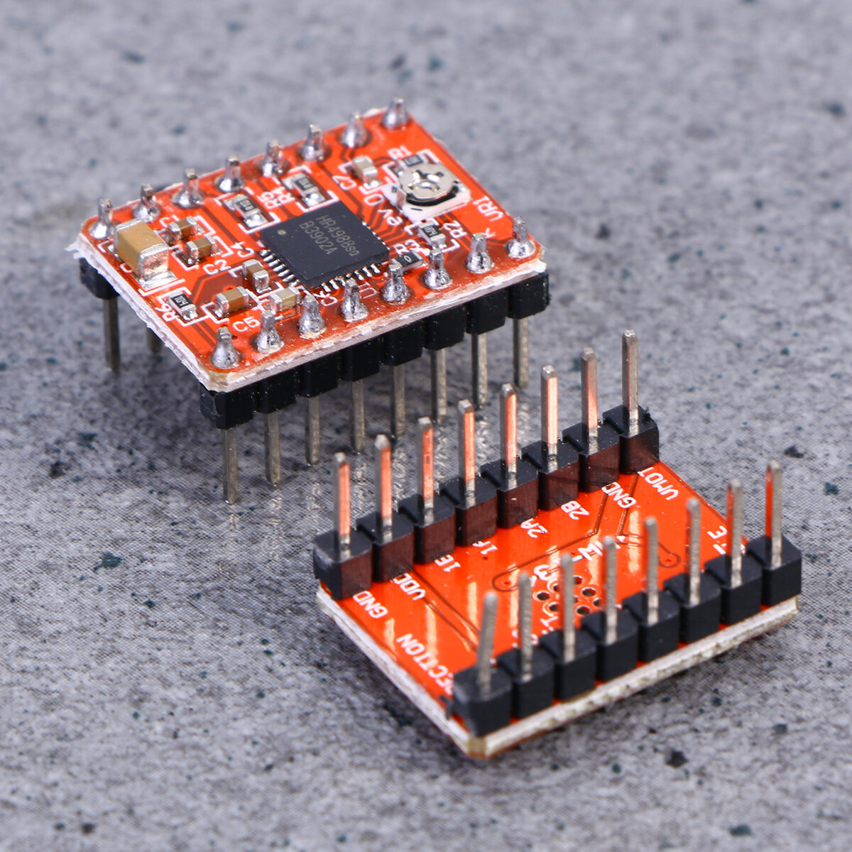 3 Пcs Модуль Управления Шаговым Двигателем Stepstick A4988 С Радиатором Для 3D Принтера Reprap Red