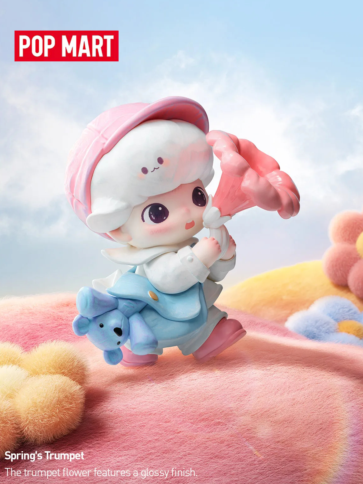 Коллекционная фигурка Слепая коробка DIMOO Moments in Bloom Series Figures-Spring's Trumpet, POP MART