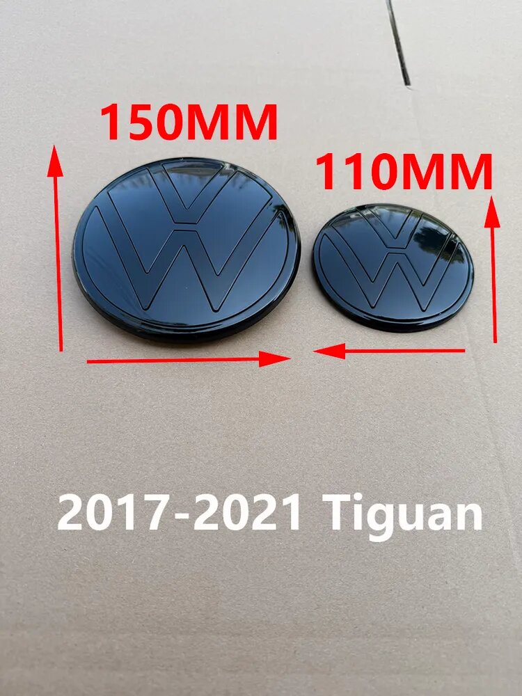 Volkswagen Tiguan 2017-2021 до и после 2PCS логотип, решетки эмблемы задняя эмблема багажника-черный матовый
