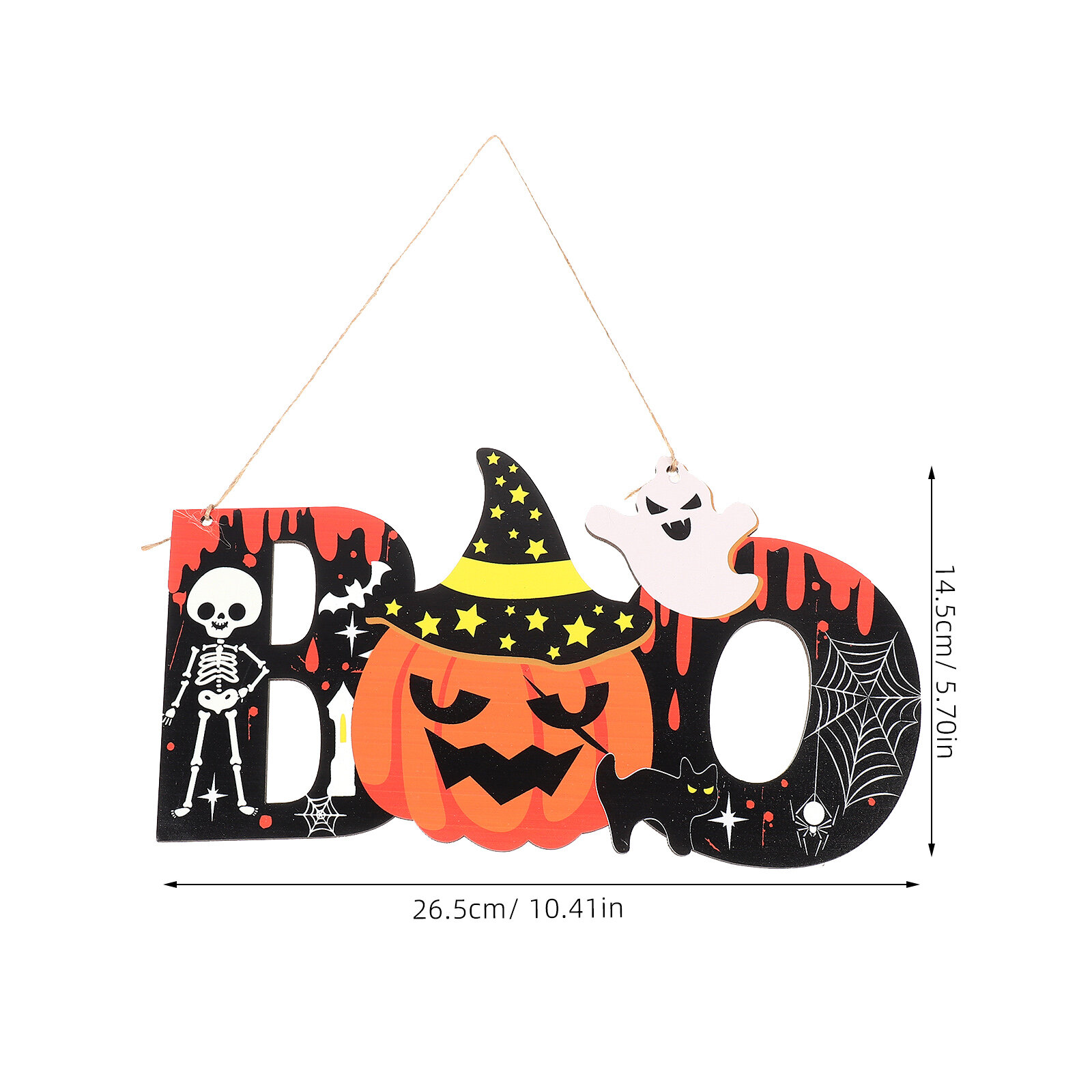 2 Штуки Halloween Подвеска Призраки и Тыквы на Стену или Дверь из Качественного Дерева 26.50X14.50X0.50CM