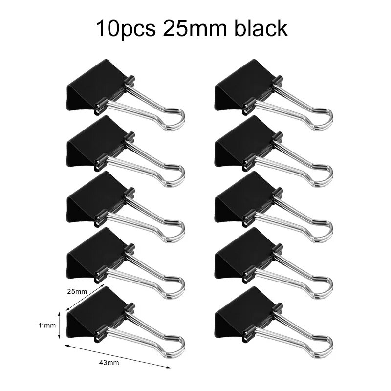 Металлические скрепки 25/32 мм, набор из 10 штук 10pcs 25mm