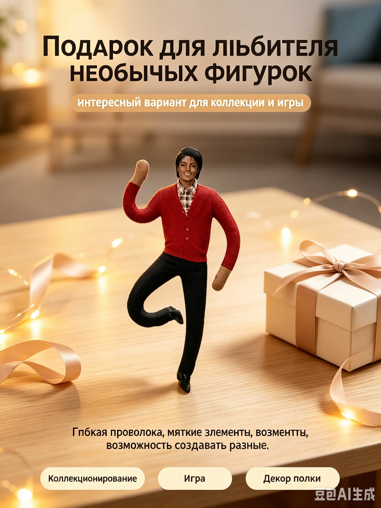 Гибкая фигурка Майкла Джексона с проволочным каркасом, забавный декор для стола
