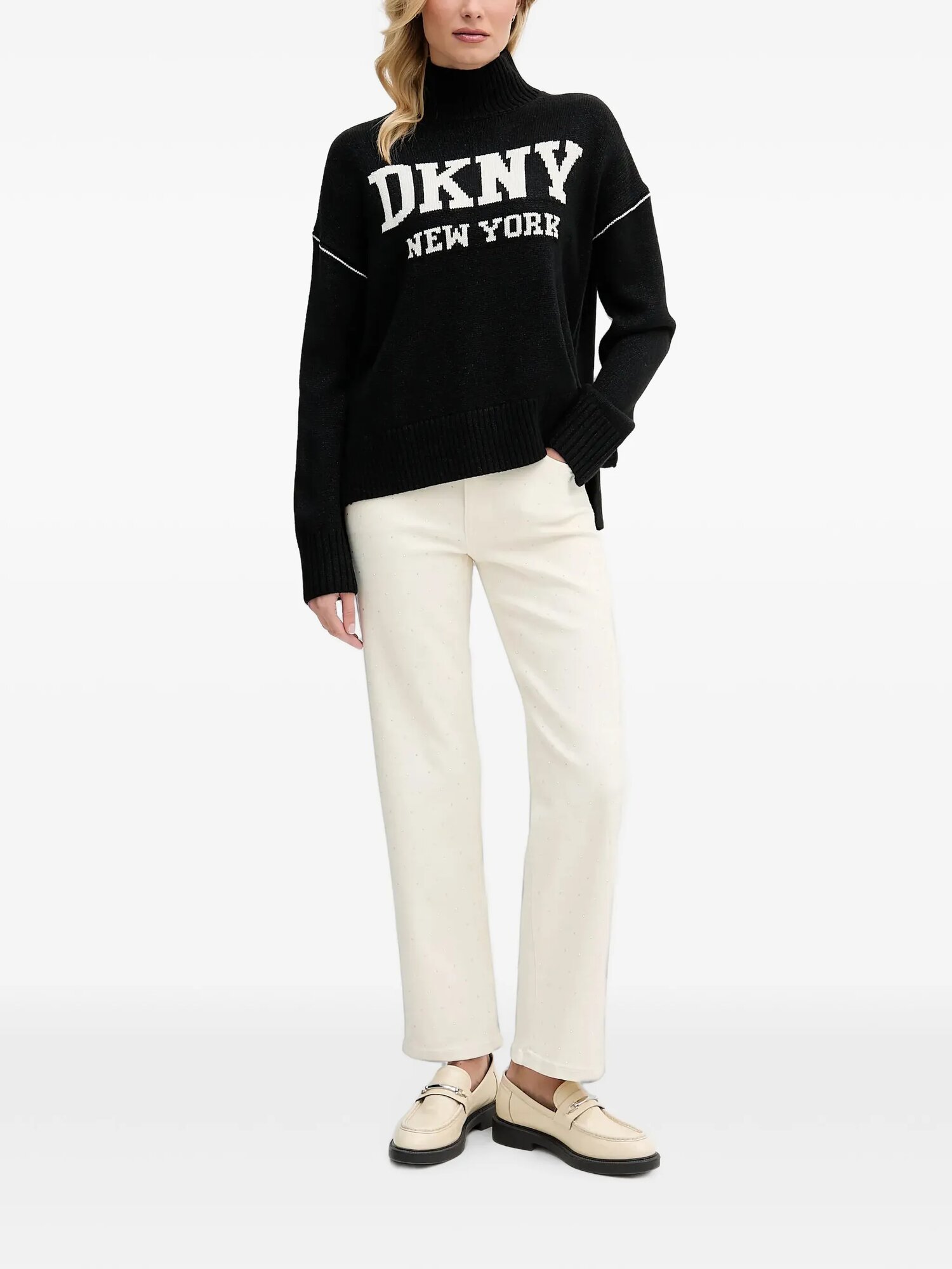 Свитер DKNY Roll-neck sweater, размер 42, , черный — фото 1