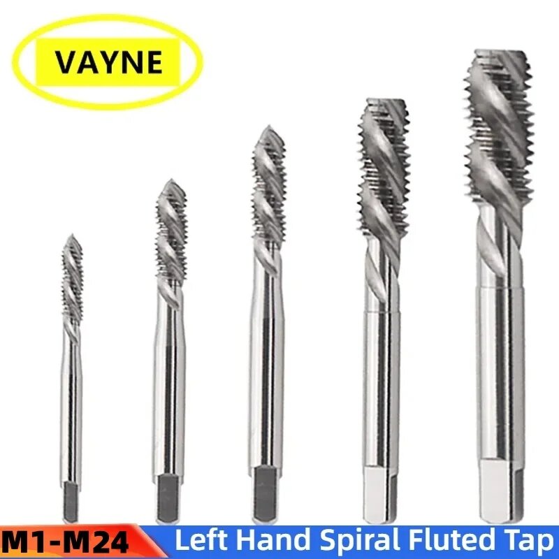 Метчики для резьбы VAYNE HSSE левый спиральный рифленый M2-M24 M18X1.5