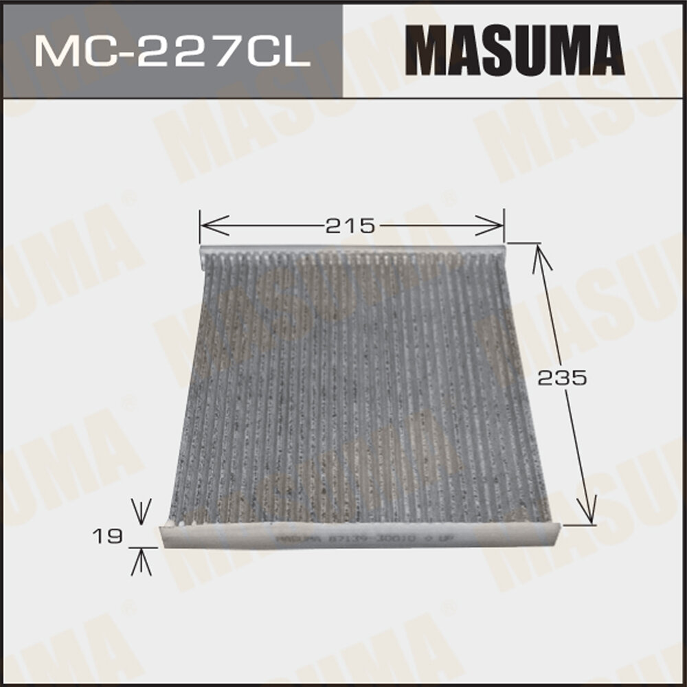 Фильтр салонный угольный MASUMA MC-227CL для LEXUS GS300 1997-2005, LEXUS GS400 1997-2000, LEXUS IS300 2000-2005, LEXUS RX300 1998-2003, TOYOTA BREVIS 2001-2007, TOYOTA HIGHLANDER 2000-2007