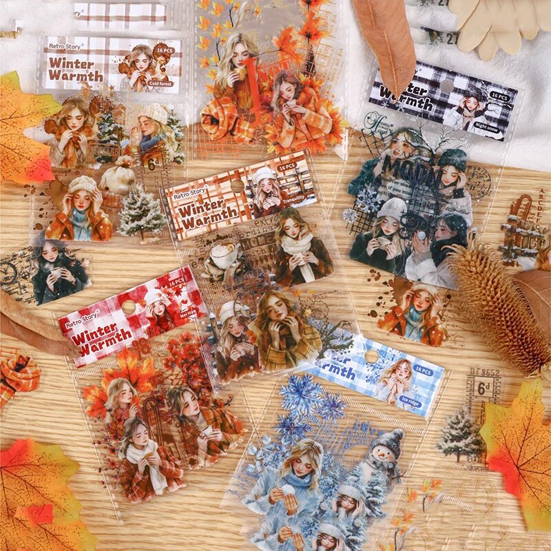Винтаж наклейки с цветами и пейзажами для творчества set of 6