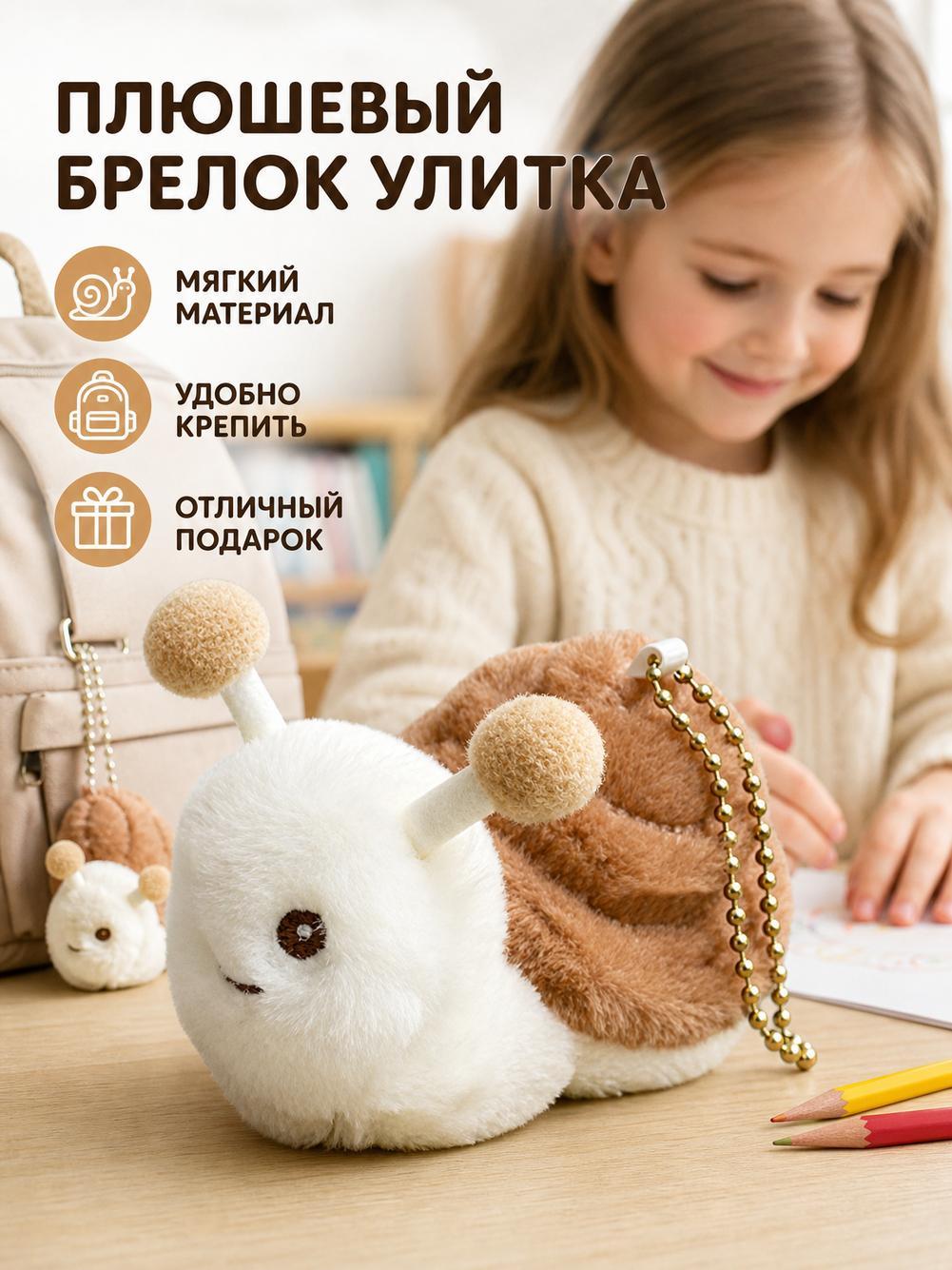 Мягкая плюшевая игрушка улитка для детей, 11 см