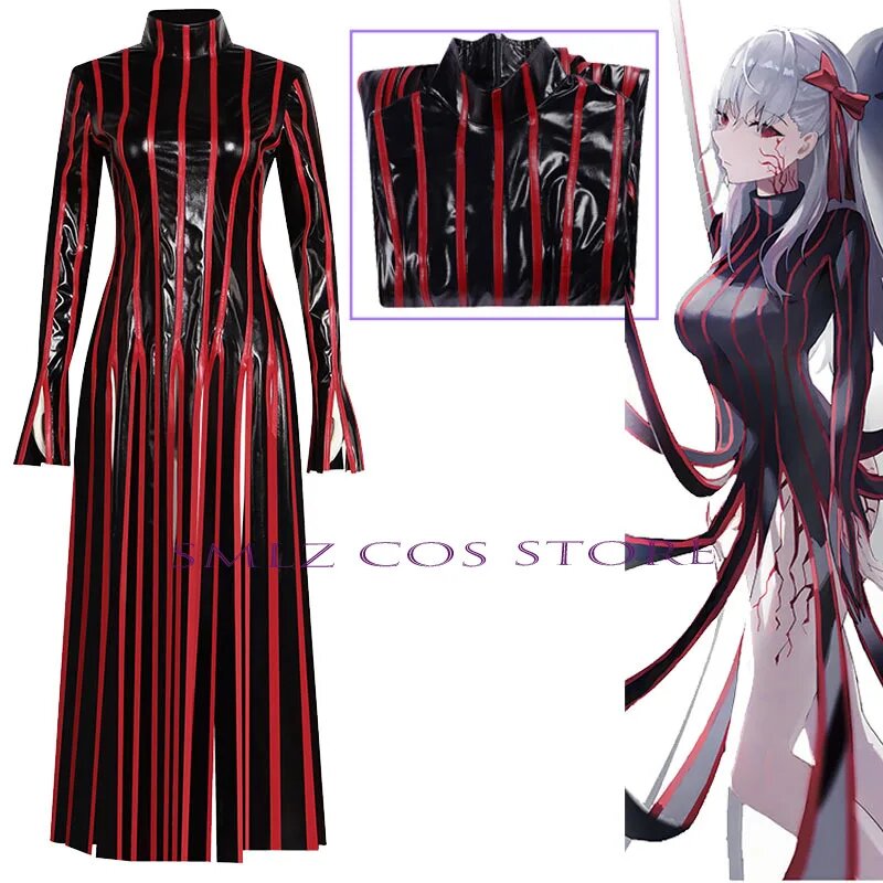 Matou Sakura Косплей Игра Fate Stay Night Костюм Женщина Платье в полоску из искусственной кожи Matou Sakura Униформа Парик Костюм Хэллоуин Наряд для женщин