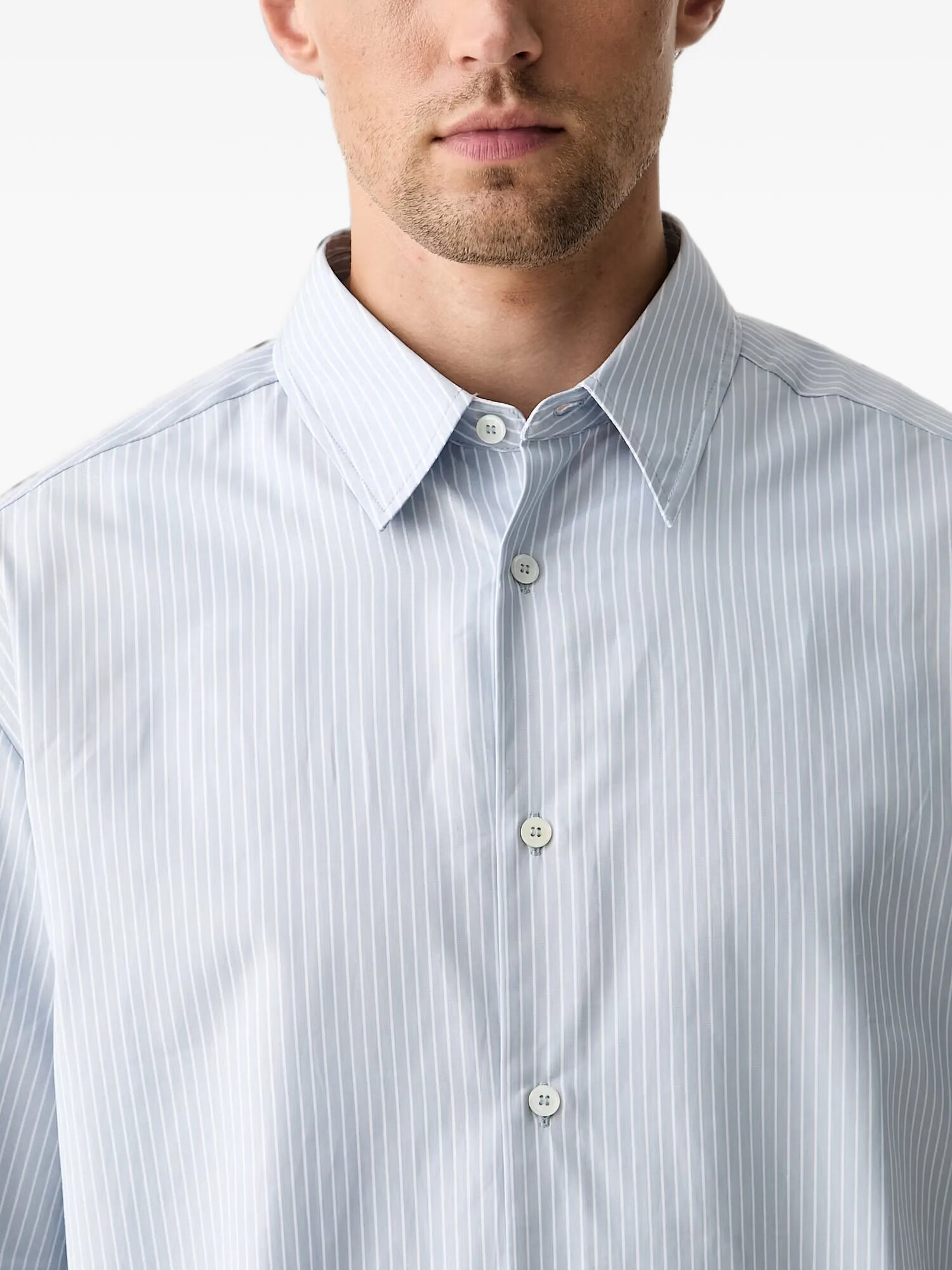Рубашка A.P.C. Striped shirt, размер 50 EU, синий — фото 1