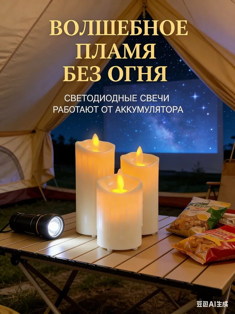 Свеча, 11 см х 5 см, 3 шт