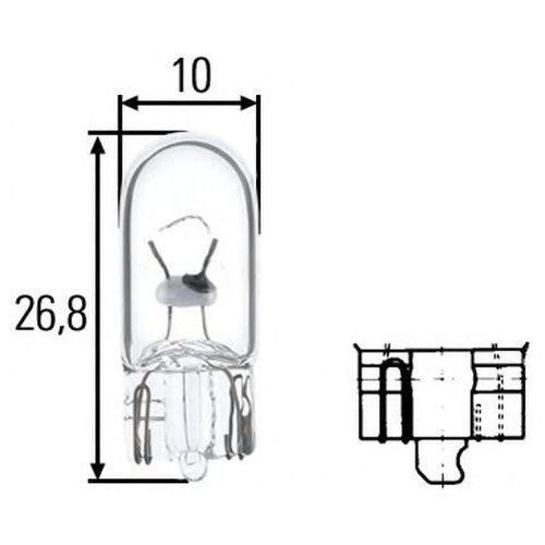 Лампа 12V W3W 3W W2,1x9,5d HELLA 1 шт. картон 8GP003594-141