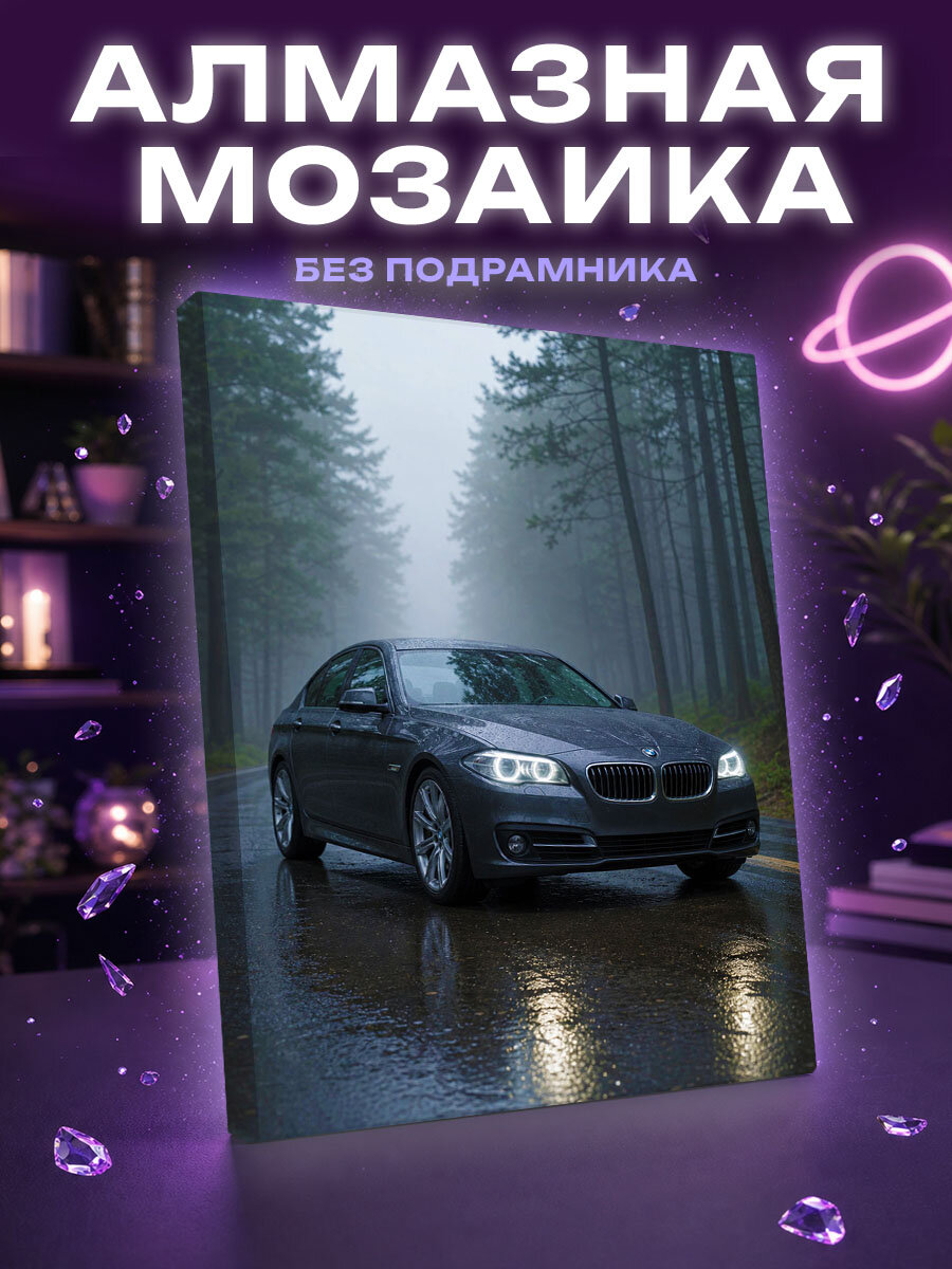Алмазная мозаика BMW в утреннем тумане