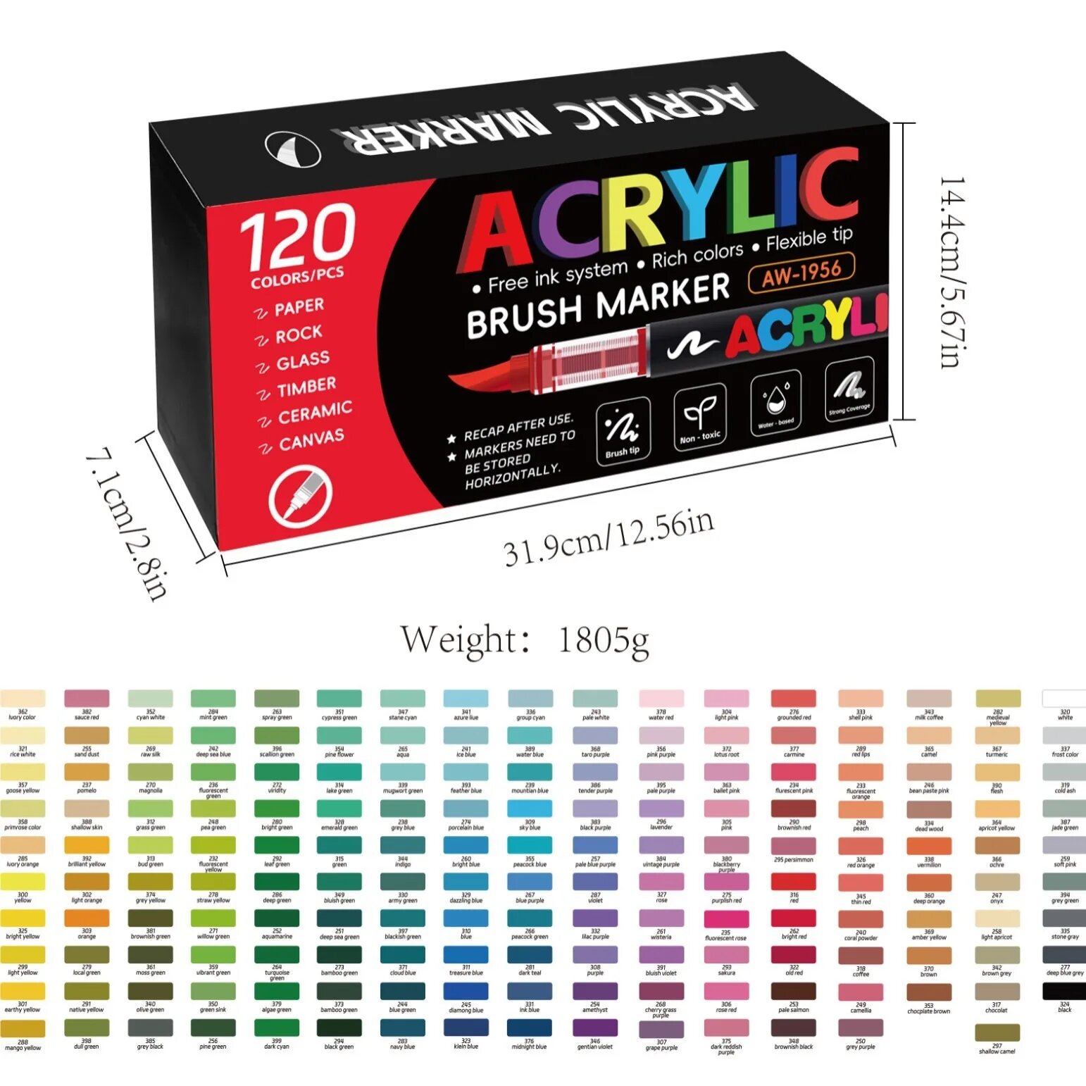 Акриловые маркеры Brush Marker 120 цветов