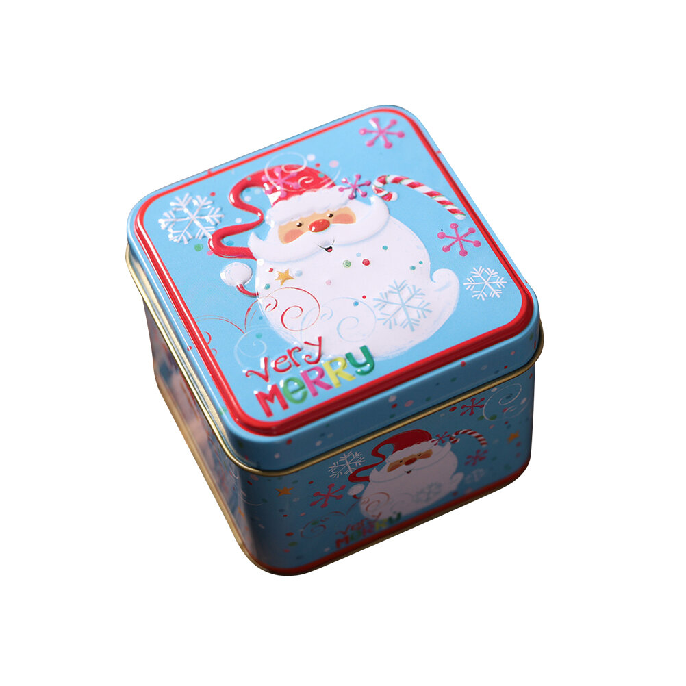 Коробка Для Конфет Из Жести Квадратная 8x7 5 Cm С Рисунком Санты Для Подарков На Рождество И Праздники