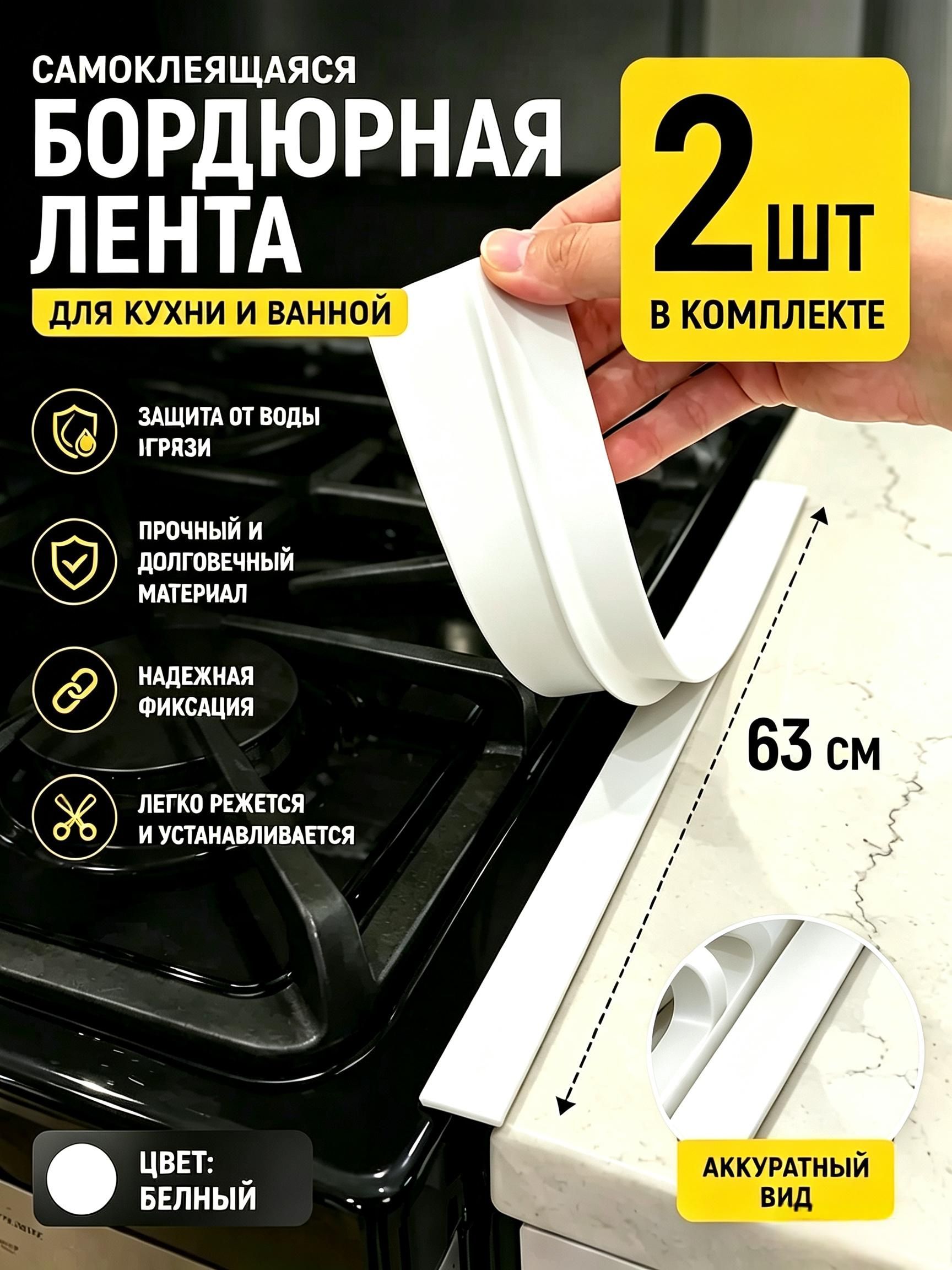 Защитный экран от брызг на плиту, 63 см, 2 шт