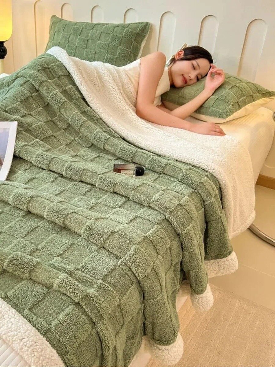IKEA Плед Плед , Велюр искусственный, Мех искусственный, 230 см х 200 см