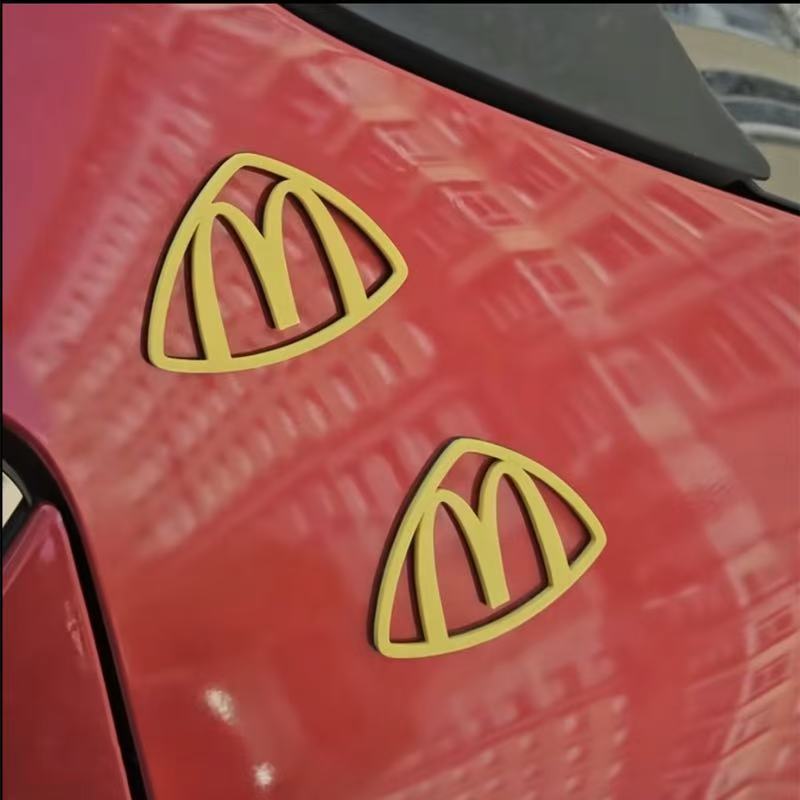 Желтый усиленный клеевой автомобильный стикер логотип Maybach McDonald's M 3D печать для авто