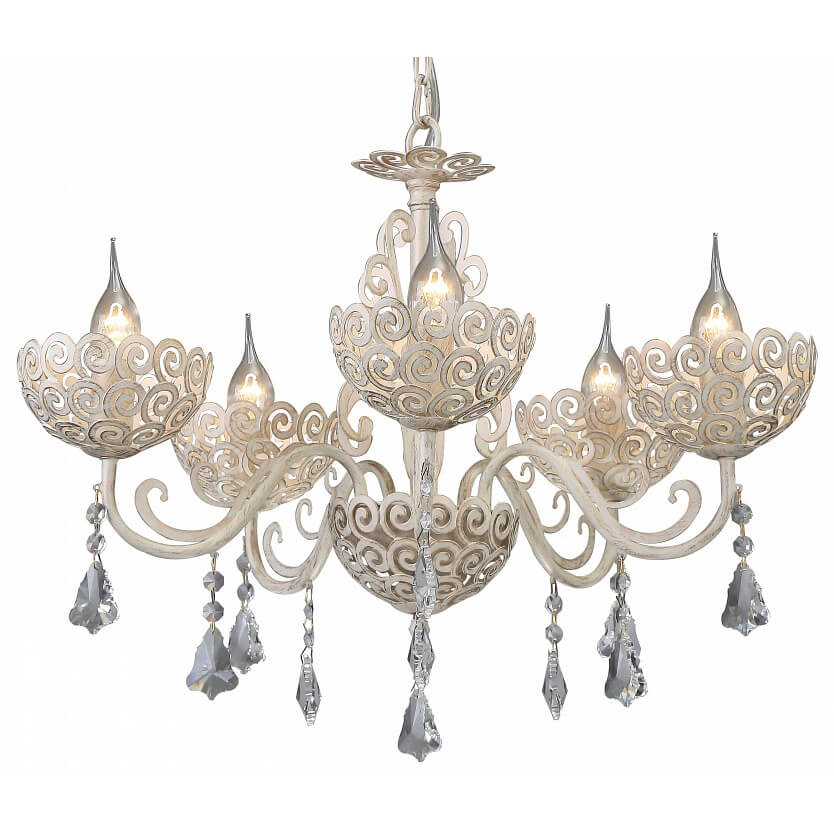 Люстра подвесная Arte Lamp Fleece A4554LM-5WG золотой,белый,прозрачный, E14x5*40W