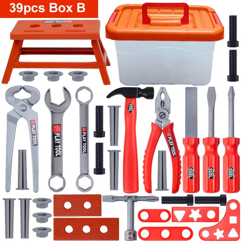 Детский электрический набор инструментов с дрелью 39pcs box B