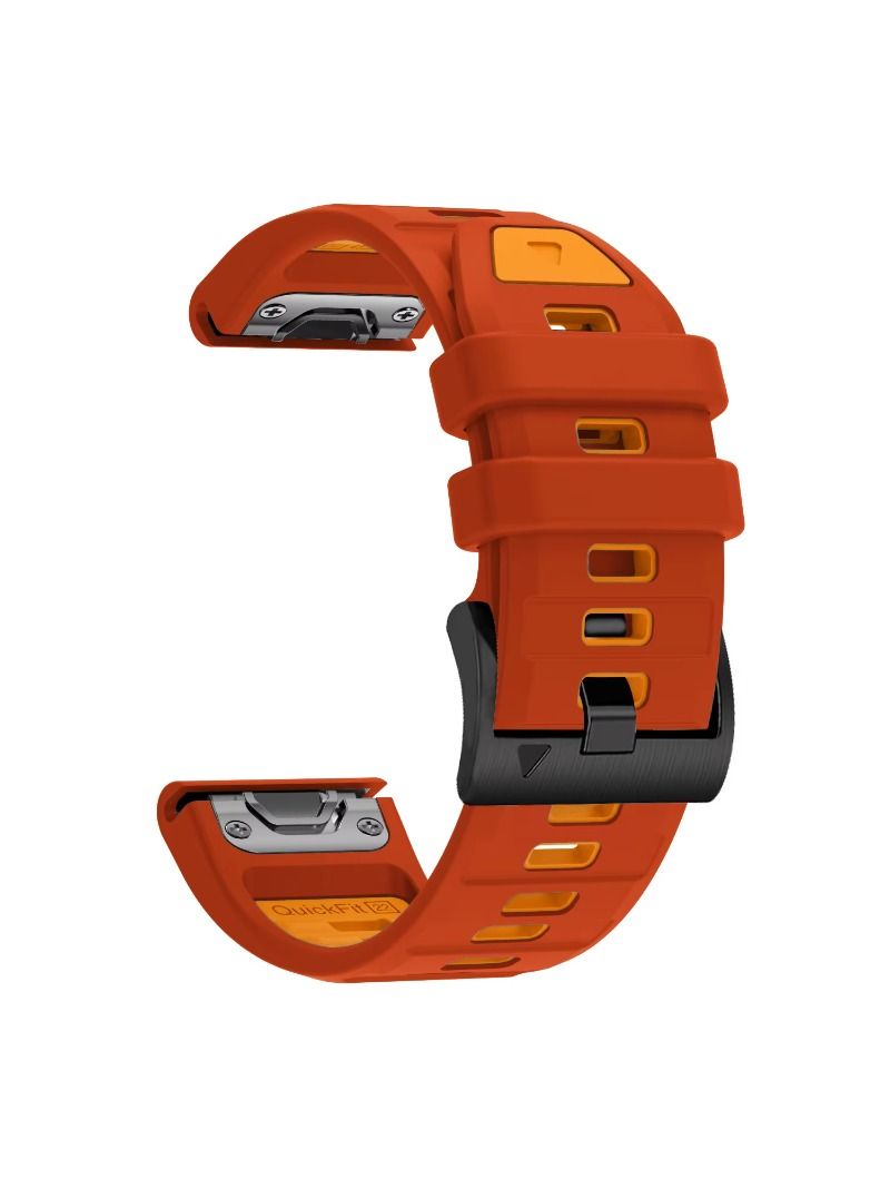 Двухцветный силиконовый ремешок с быстрым креплением для Garmin Fenix 9 Pro 8 7X 7 6X 6 5X 5 EPIX, ширина 22 мм