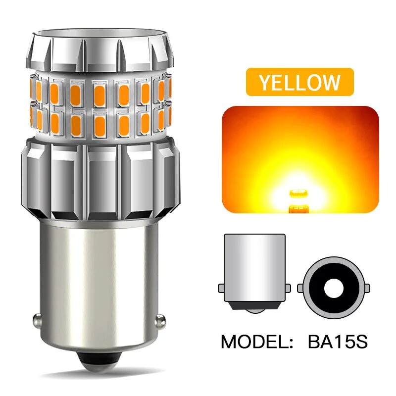 2шт. LED BA15S 1156 Yellow