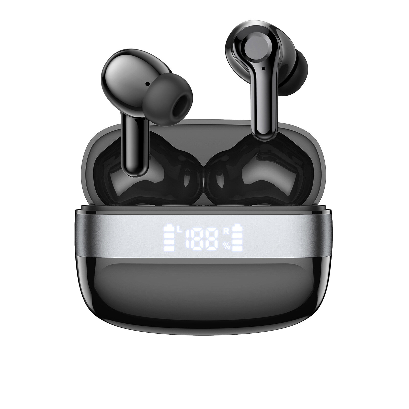 Беспроводные Bluetooth наушники i65 черные Hi-Fi индикатор заряда TWS