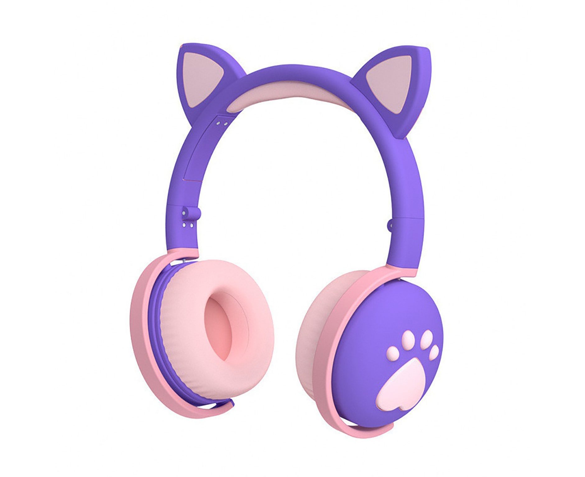 Гарнитура с кошачьими ушками, Bluetooth-совместимые наушники со светодиодной подсветкой, складные, для игр, проводные.