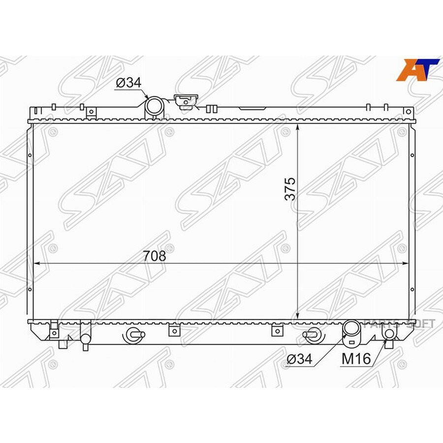 Радиатор Lexus IS 98-05 / Toyota Altezza 98-05 от официального дистрибьютора, SAT, артикул TY00055