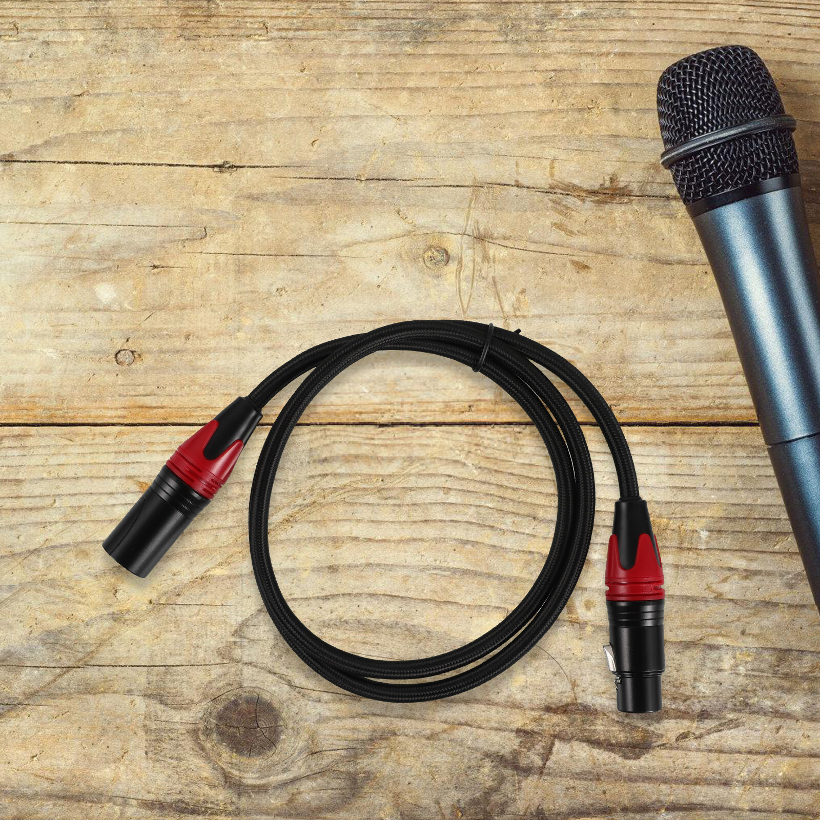 XLR Кабель Для Микрофонов С Плетеным Шнуром 3 Пин Коннектор Мужской На Женский 104.00X3.50X3.50CM