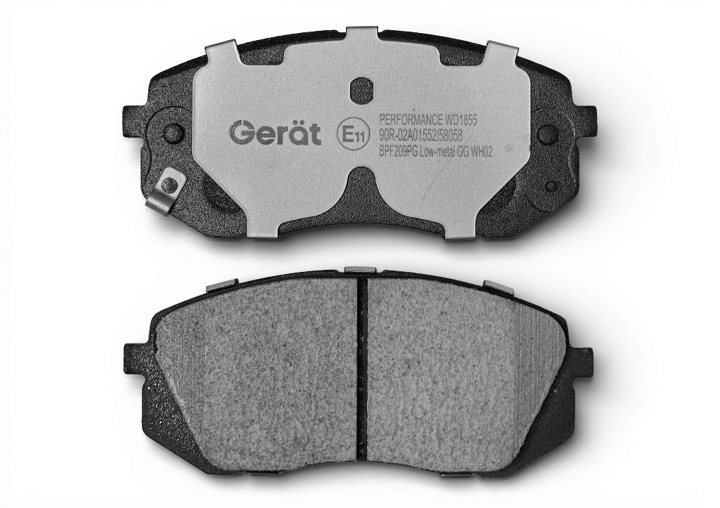 Тормозные колодки Gerat BPF209PG (передние) Low-metallic для а/м HYUNDAI SONATA, TUCSON, VELOSTER/KIA CEED, CERATO, SELTOS, OPTIMA, SPORTAGE