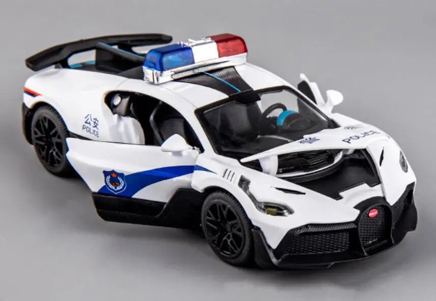 Машинка-игрушка Makeda Bugatti Police Car 1:32 металлическая с подсветкой и звуком