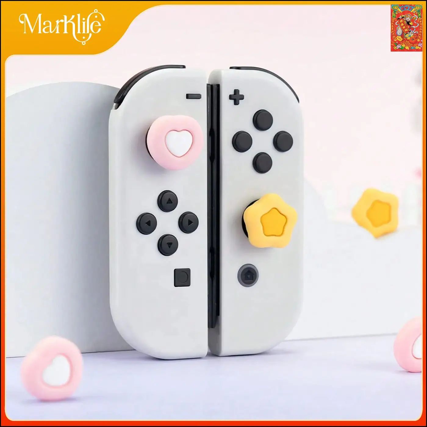 Силиконовые накладки на аналоговые стики для джойстика Nintendo Switch, Lite, Oled 4 шт(Антискользящие насадки / Thumb Grips / на геймпад контроллер Нинтендо Свитч)