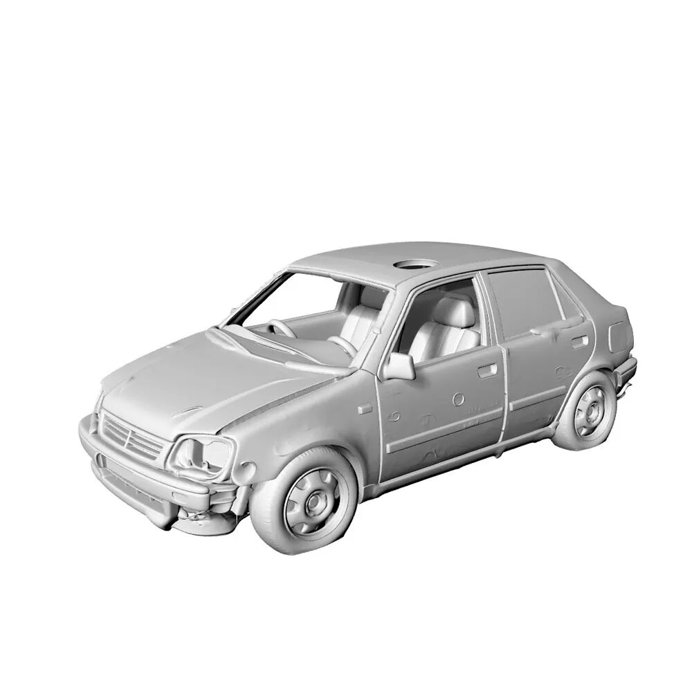 Сборная модель 1/160: Повреждённый городской автомобиль, 3D-печать аксессуаров для сцены пустоши