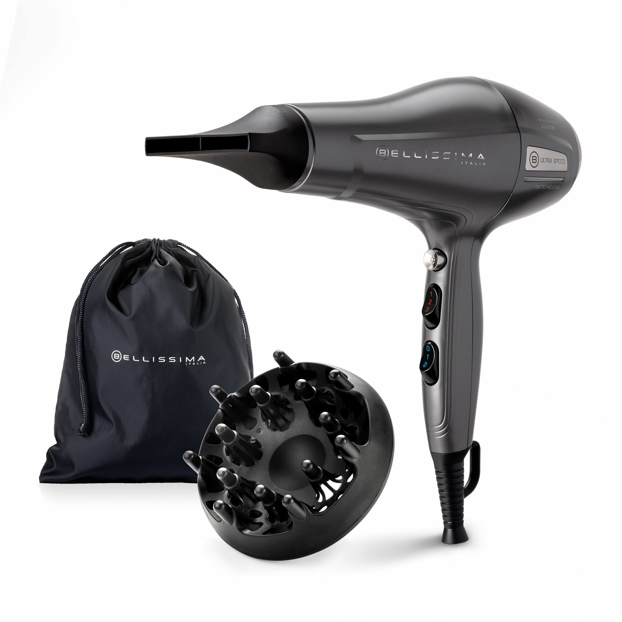 Фен для волос Bellissima ULTRA SPEED 2200Вт ионизация, чехол, зажим