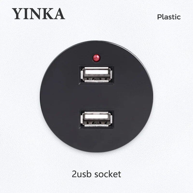 YINKA алюминиевые розетки и выключатели 1/2/3/4/5 Gang 2 USB Socket