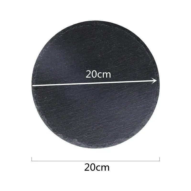 Черные круглые каменные тарелки из шифера 20CM